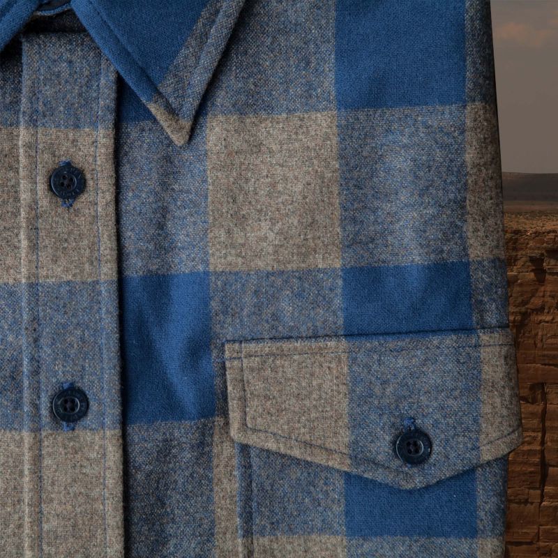 ペンドルトン ピュアーヴァ－ジンウール ガイドシャツ（ブルー・トープチェック）S/Pendleton Guide Shirt (Blue ...